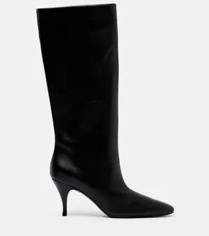 HERBERT LEVINE Silhouette Leather Knee-high Boots - Black