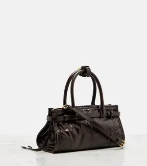 Prada Bonnie Mini Leather Top-handle Bag - Brown