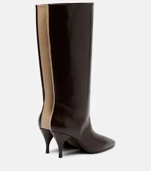 HERBERT LEVINE Two-faced Leather Knee-high Boots
