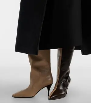 HERBERT LEVINE Two-faced Leather Knee-high Boots