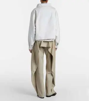Loewe Cotton And Silk Gabardine Wide-leg Pants - Beige