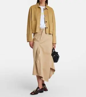 Loewe Asymmetric Cotton Midi Skirt