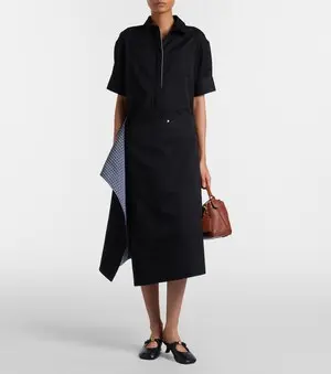 Loewe Deconstructed Gabardine Shirt Dress - Black