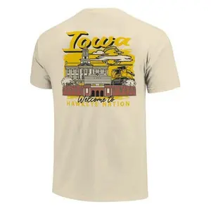 IMAGE ONE Iowa Hawkeyes Comfort Colors Hand-drawn Campus Stack T-shirt