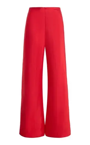 Staud Silk Dupioni Wide-leg Trousers - Red