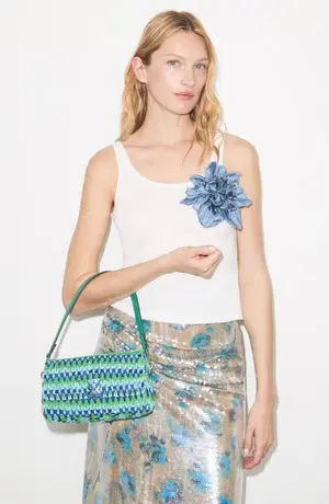 Tory Burch Small Charlie Beaded Shoulder Bag