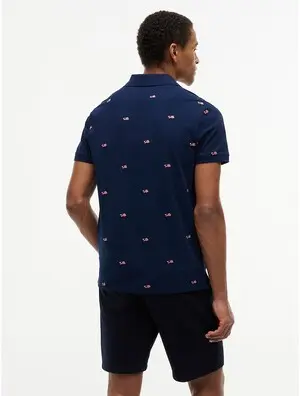 Tommy Hilfiger Regular Fit Allover Flag Logo Pique Polo