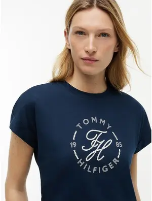 Tommy Hilfiger Nautical Script Monogram Cuffed T-shirt