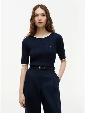 Tommy Hilfiger Cable Knit Boatneck Sweater