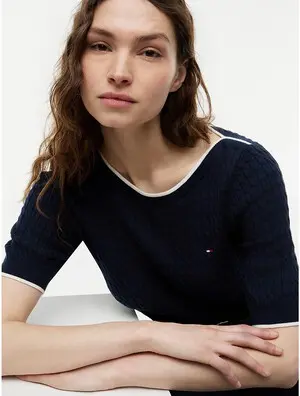 Tommy Hilfiger Cable Knit Boatneck Sweater