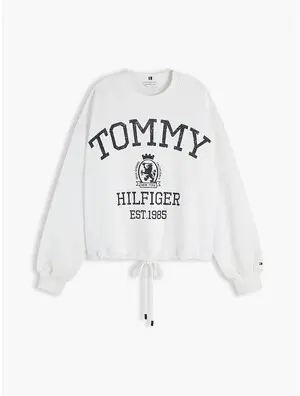 Tommy Hilfiger Drawcord Varsity Crest Logo Sweatshirt