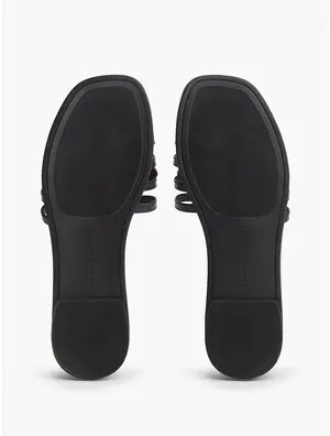 Tommy Hilfiger Script Monogram Leather Slide Sandal