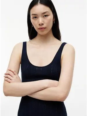 Tommy Hilfiger Cable Knit Pointelle Midi Tank Dress