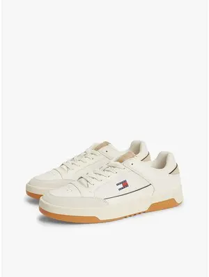 Tommy Hilfiger Leather Cupsole Sneakers - Ivory
