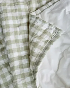 Quince European Linen Patterned Quilt Set - Willowleaf Gingham