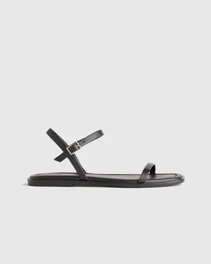 Quince Italian Leather Ankle Strap Flat Sandal