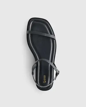 Quince Italian Leather Ankle Strap Flat Sandal