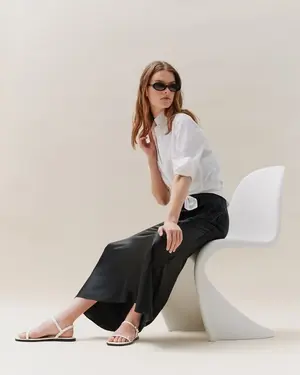 Quince Italian Leather Ankle Strap Flat Sandal