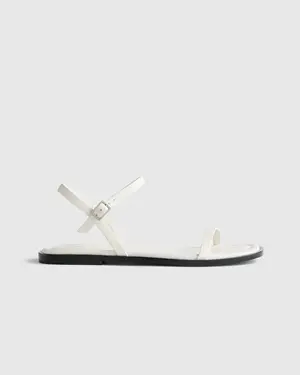 Quince Italian Leather Ankle Strap Flat Sandal