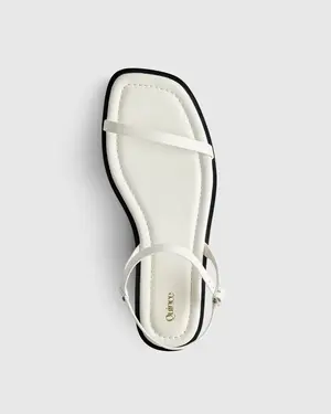 Quince Italian Leather Ankle Strap Flat Sandal