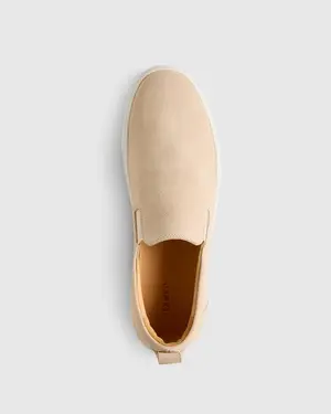 Quince Italian Calfskin Suede Slip-on Sneakers