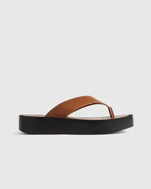 Quince Italian Leather Thong Platform Sandal
