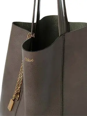 Chloé Spin Tote Bag In Granate Leather - Multicolor