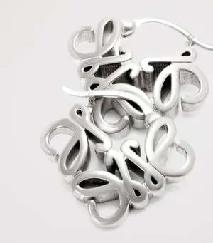 Loewe Sterling Bombé Anagram Hoop Earrings