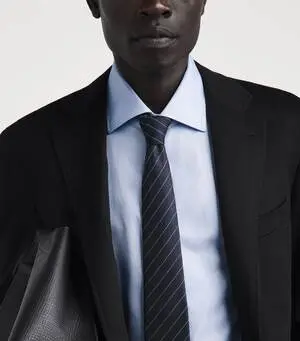 Canali Cotton Herringbone Shirt - Blue