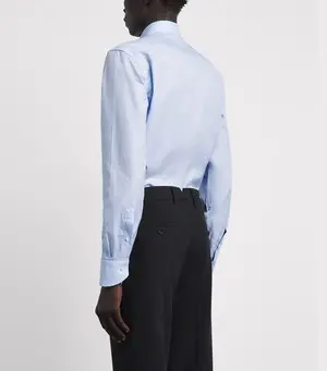 Canali Cotton Herringbone Shirt - Blue