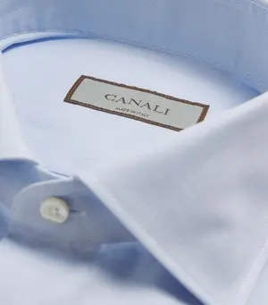 Canali Cotton Herringbone Shirt - Blue