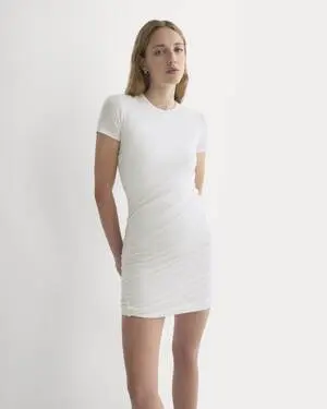 Everlane Twisted Short-sleeve Crew Dress - Bone
