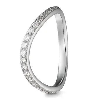 Cartier Platinum And Diamond Trinity Ruban Wedding Band - Silver