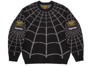 Supreme Vanson Leathers Spider-man Sweater - Black