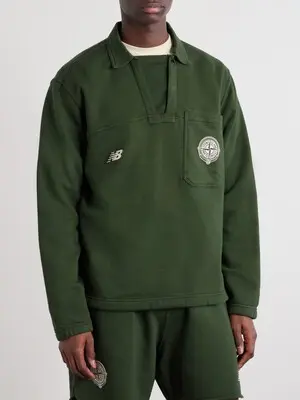Stone Island X New Balance Cotton Jersey Polo Sweater - Green