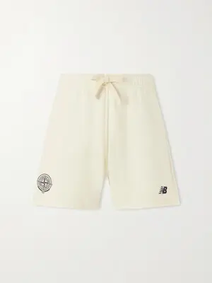 Stone Island New Balance Cotton-jersey Drawstring Shorts - Neutrals