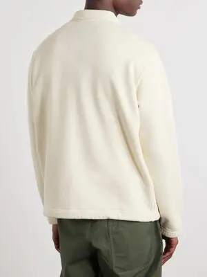 Stone Island Logo-print Cotton-jersey Polo Sweater - Neutrals