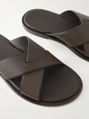 Zegna Leather Criss-cross Sandals