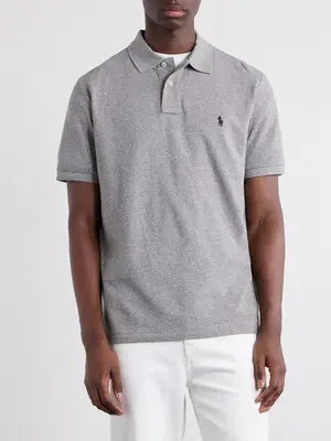 Polo Ralph Lauren Logo-embroidered Cotton-piqué Polo Shirt - Gray