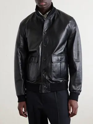 VALSTAR Valstarino Leather Bomber Jacket