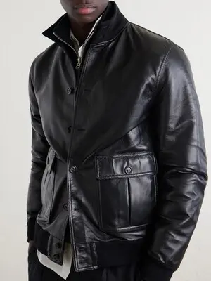 VALSTAR Valstarino Leather Bomber Jacket