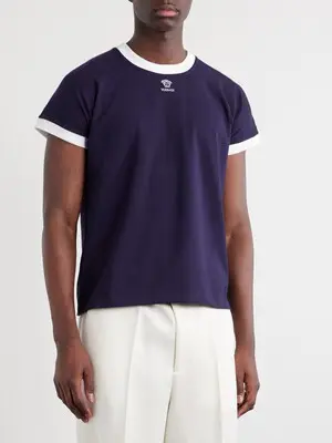 Versace Medusa-embroidered Cotton-blend Jersey T-shirt