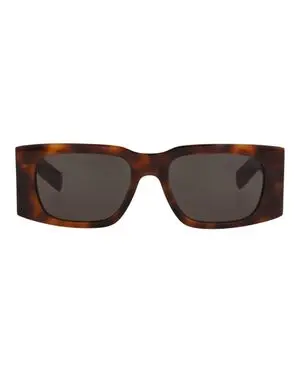 Saint Laurent Squareframe Recycled Acetate Sunglasses Havana Havana Black - Multicolor