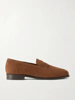 MORJAS Suede Penny Loafers - Brown