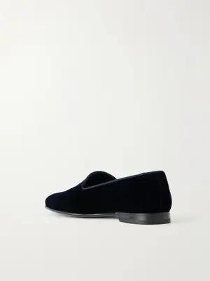 Manolo Blahnik Mario Velvet Loafers - Blue