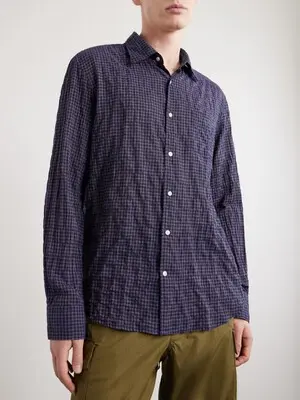 Officine Générale Benoit Checked Cotton-blend Voile Shirt