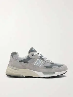 NEW BALANCE 992 Suede And Mesh Lace-up Sneakers - Gray