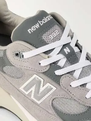 NEW BALANCE 992 Suede And Mesh Lace-up Sneakers