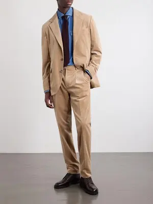 Brunello Cucinelli Pleated Cotton-blend Corduroy Trousers