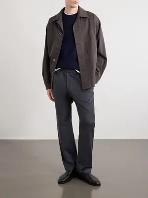 Barena Venezia Bativoga Straight-leg Stretch Wool-blend Drawstring Trousers